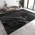 Black Marble Texture Bedroom Rug White Crack Art Classroom Rug Easy ...