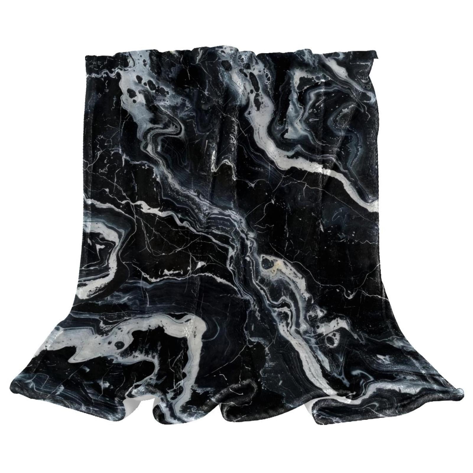 Black Marble Texture Warm Cozy Throw Blanket Microfiber Fleece Blankets ...