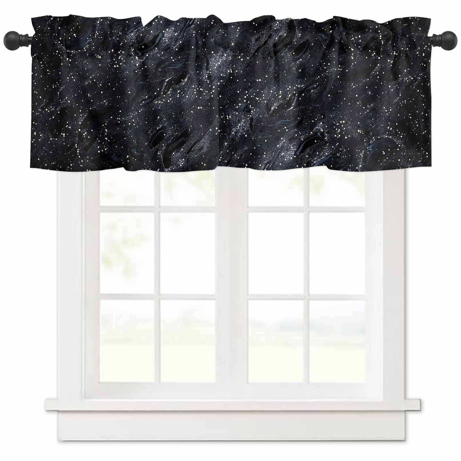 Black Marble Valances for Windows Farmhouse Kitchen Curtains Valances ...