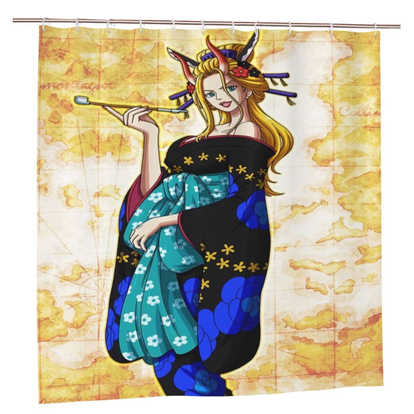 Black Maria Anime bathroom shower curtain set with hook family bathtub ...