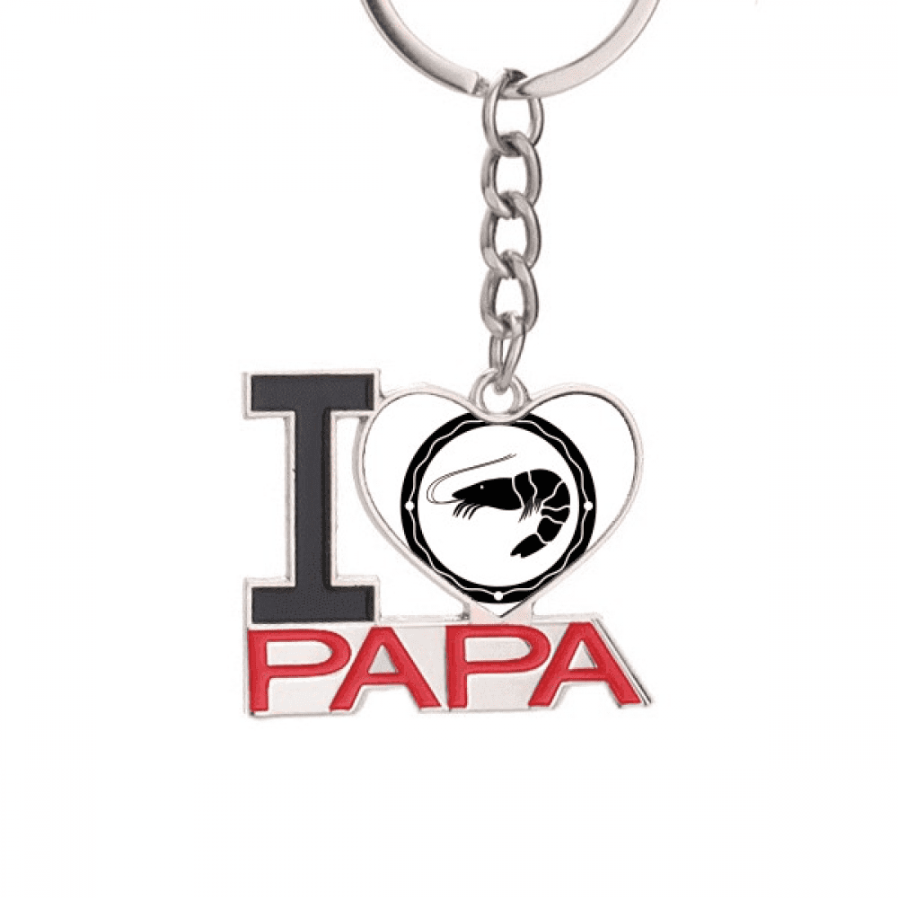 Black Marine Life Shrimp Illustration Keychain Metal Keyring Holder ...