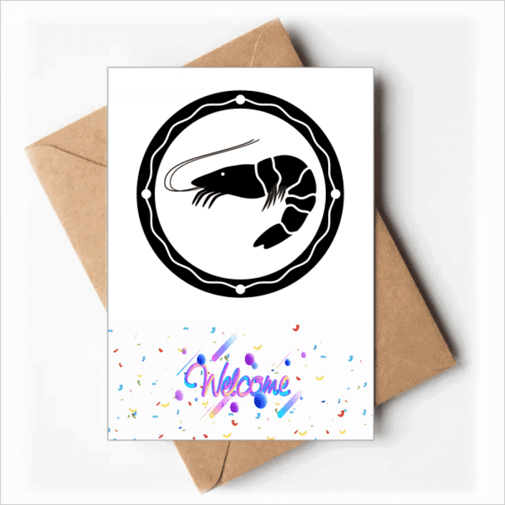 Black Marine Life Shrimp Illustration Welcome Back Greeting Cards ...