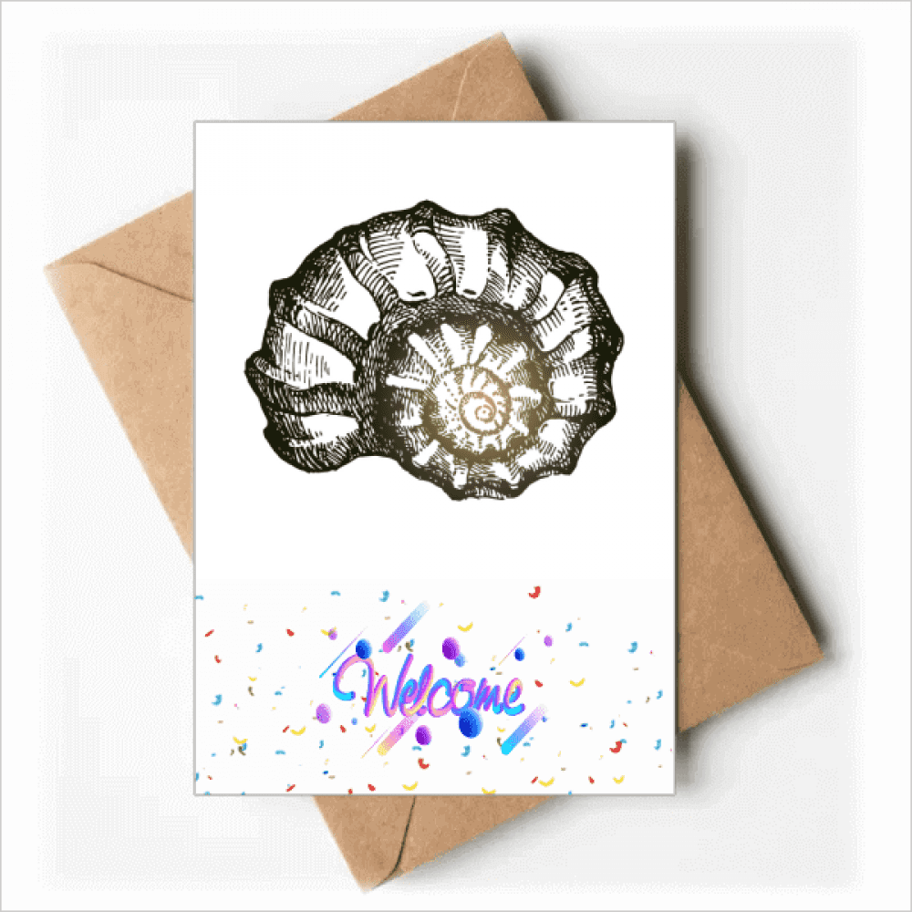 Black Marine Life Snail Pattern Welcome Back Greeting Cards Envelopes ...