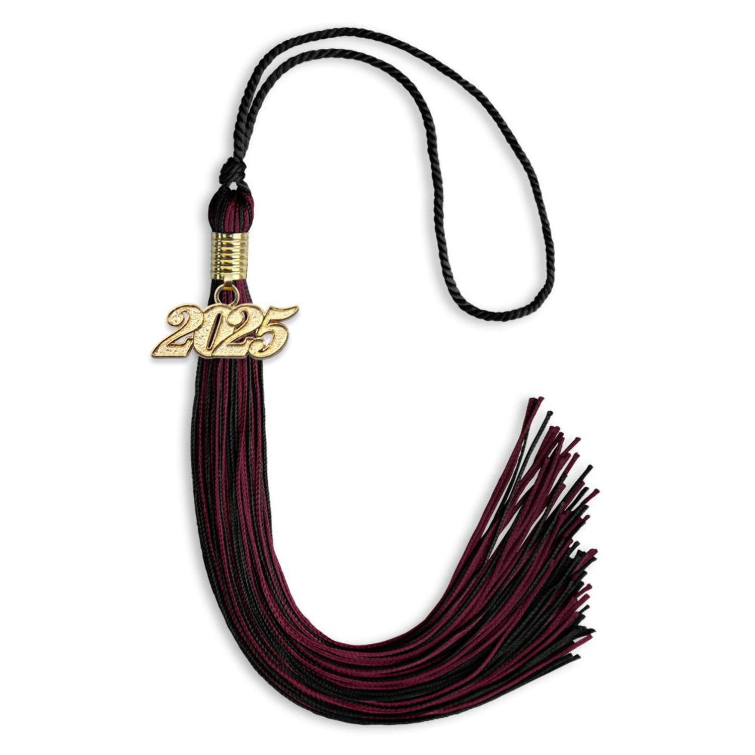 Endea Graduation Black/Maroon Mixed Color Graduation Tassel with Gold ...