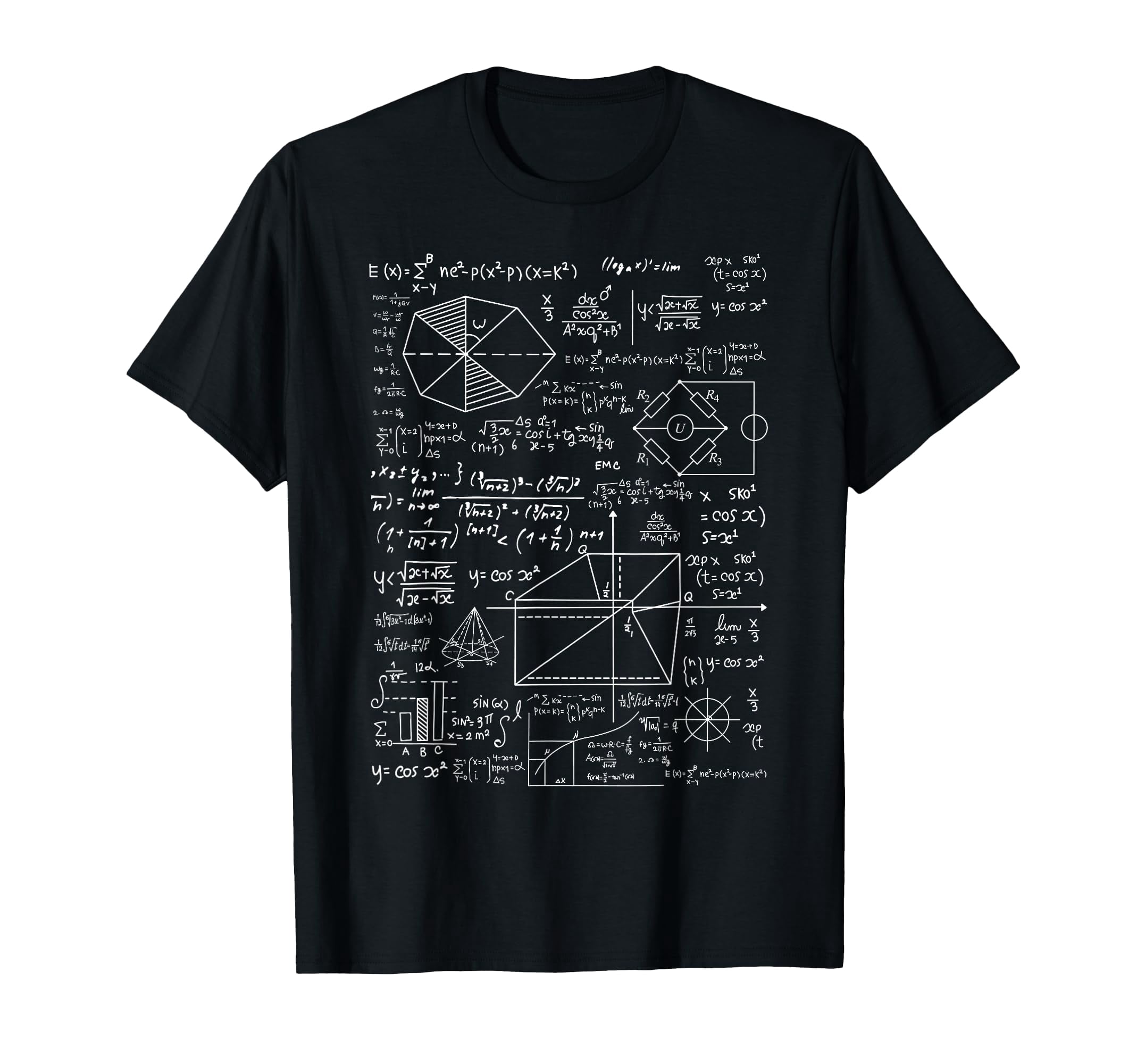 Black Mathematical Formula T-Shirt Featuring Quantum Physics and ...