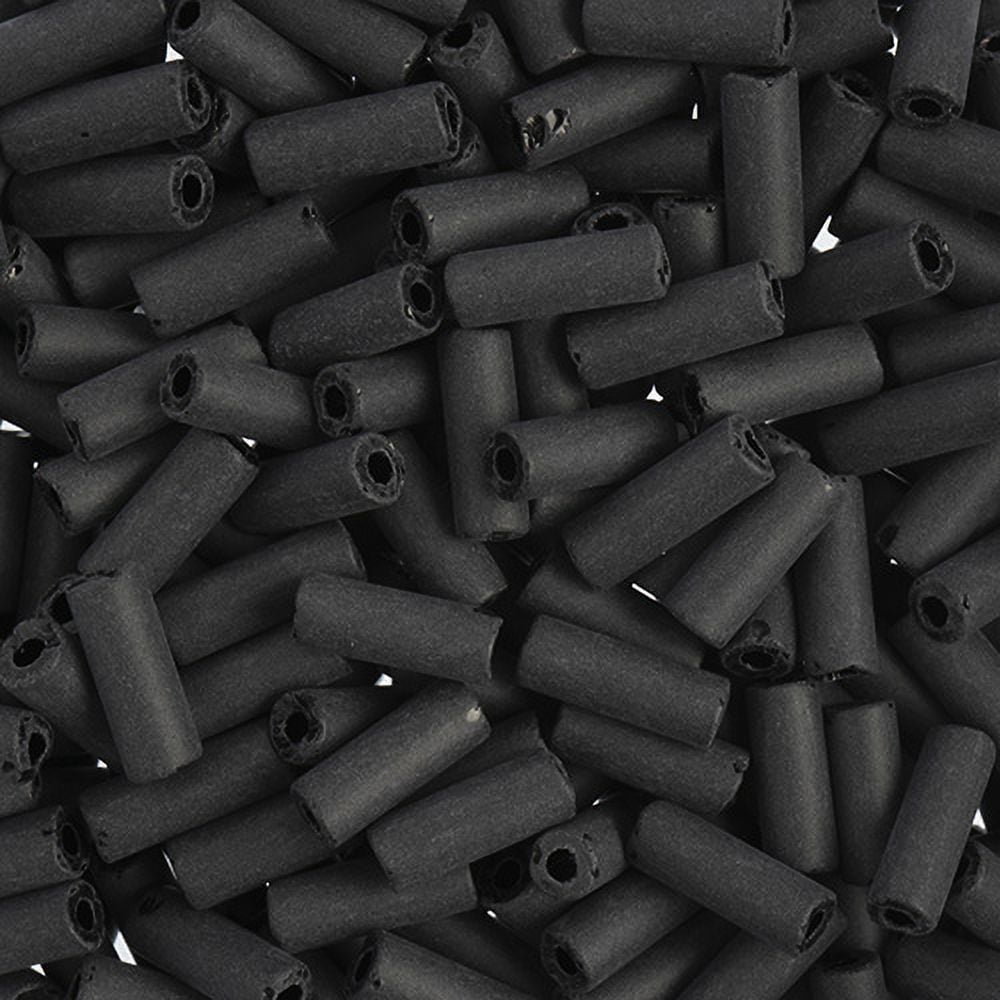 Black Matt Glass Wampum Bead Tubes 8X3mm 40 grams - Walmart.com