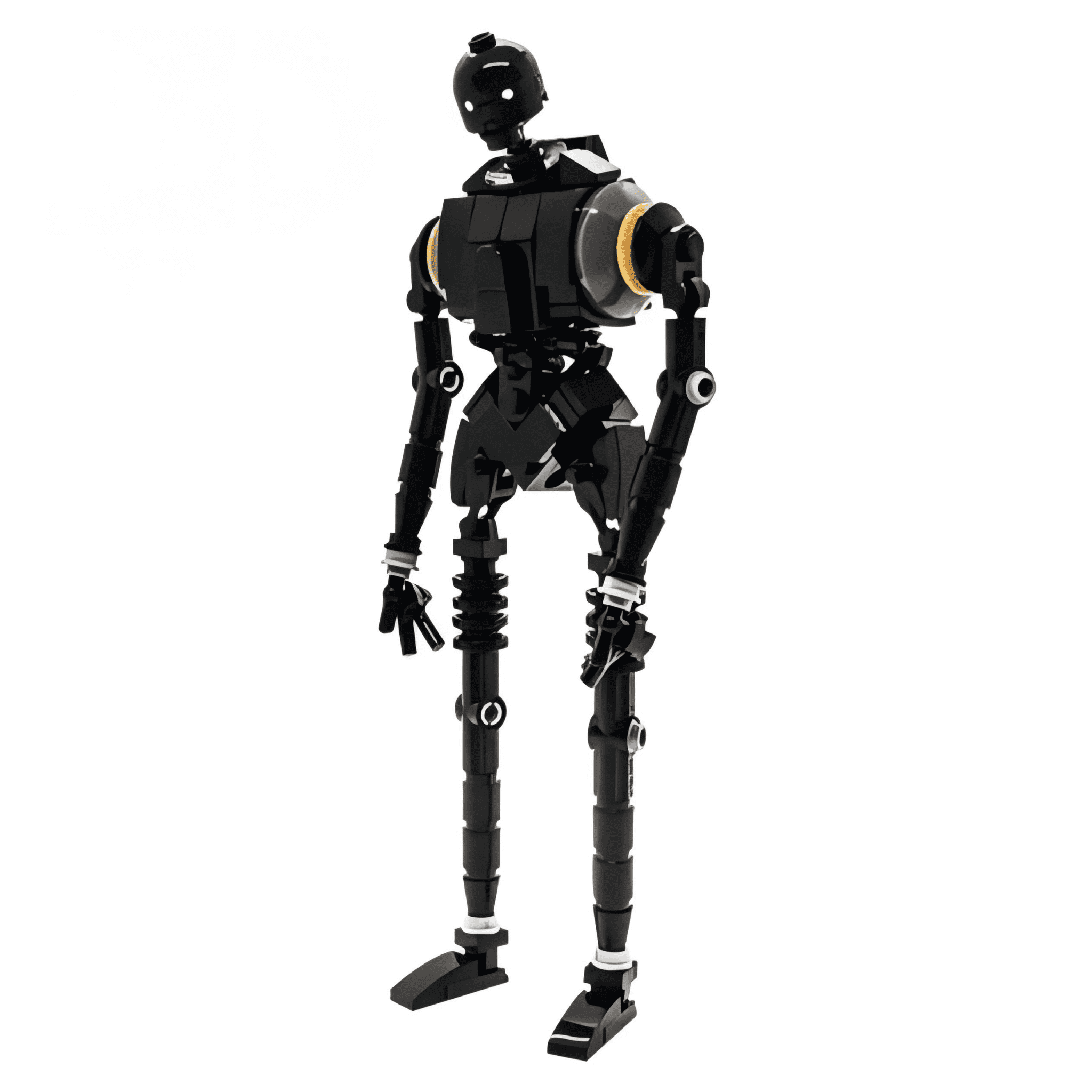 Black Mechanical Humanoid Building Block, Poseable Robot Building Toy ...