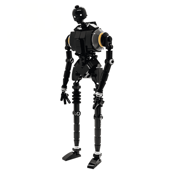 Black Mechanical Humanoid Building Block, Poseable Robot Building Toy ...