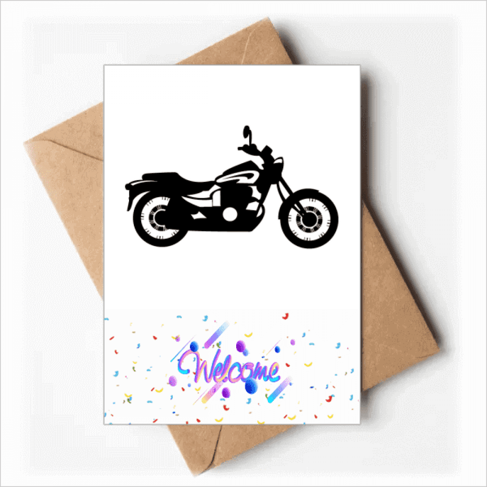 Black Mechanical Motorcycle Illustration Welcome Back Greeting Cards ...