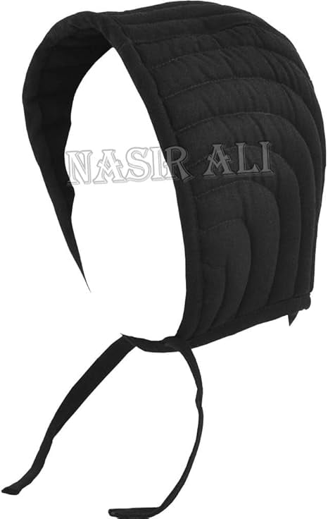 Black Medieval Renaissance Cotton Padded Arming Cap for Helmet ...