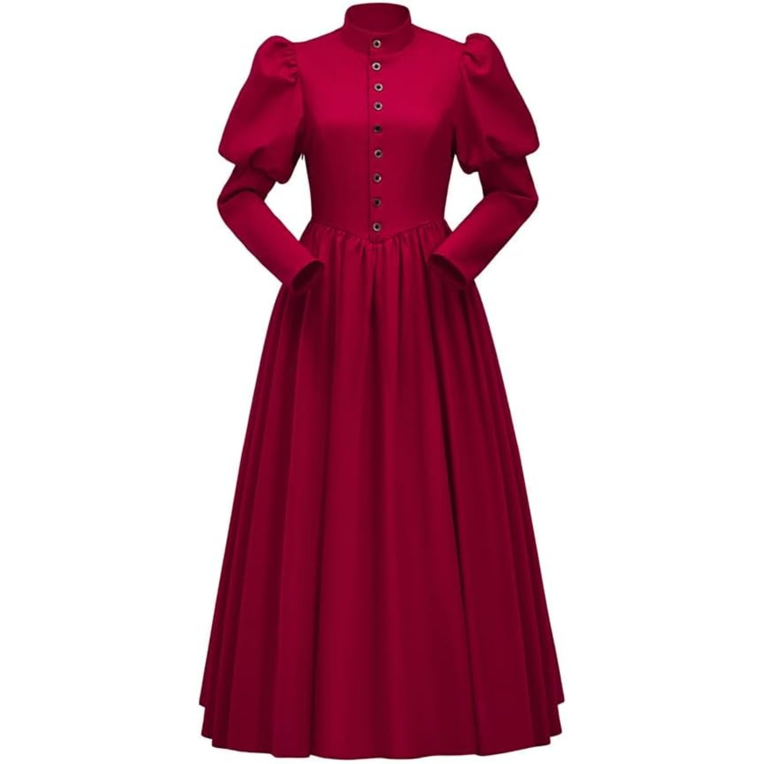 Black Medieval Renaissance Dress Gothic Edwardian Victorian Ball Gown ...