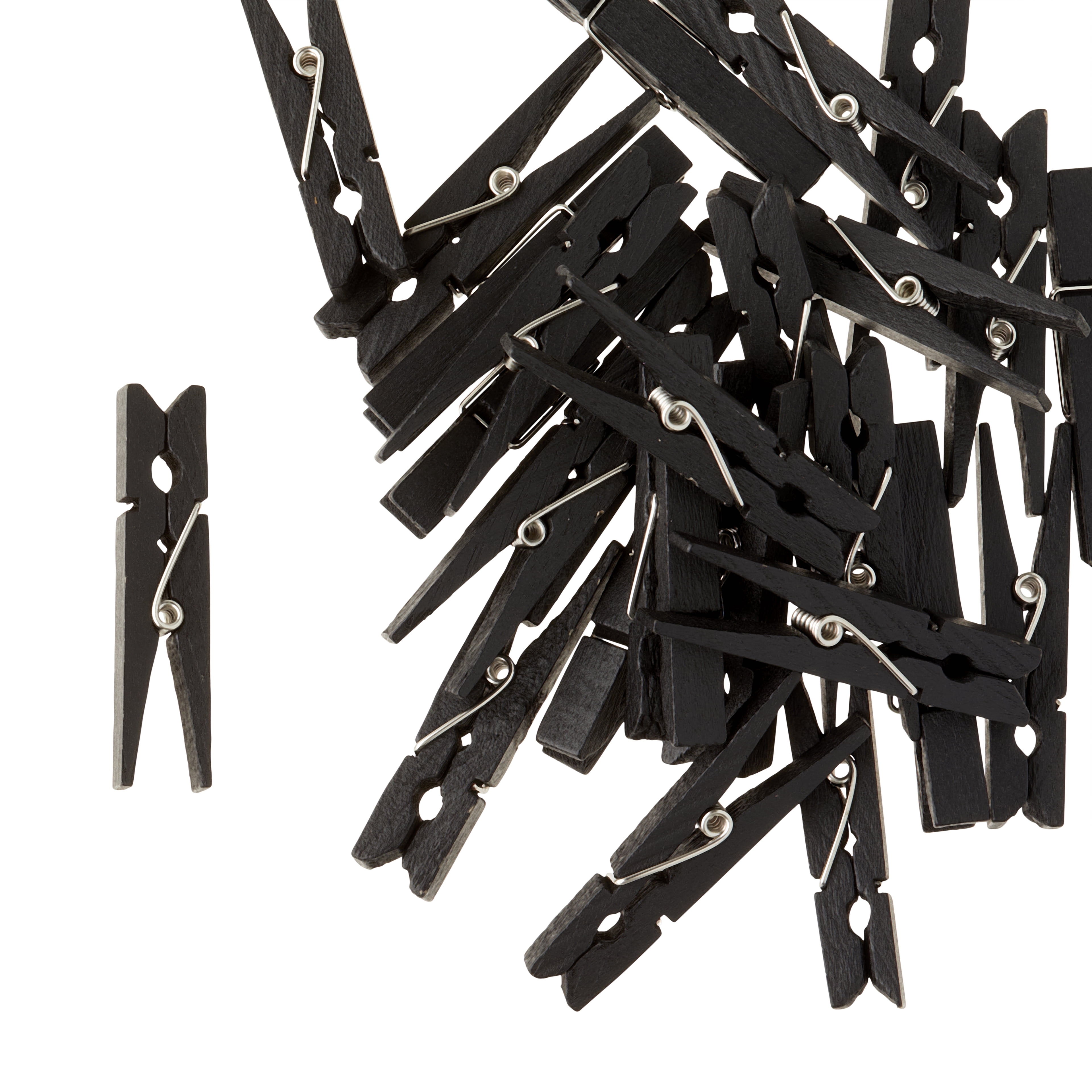 Black Medium Clothespins By Recollections -Mini Wooden Clips for Crafts ...