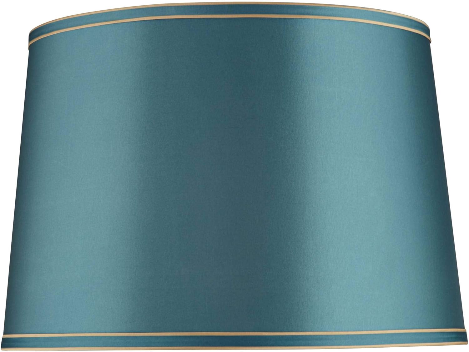 Black Medium Drum Lamp Shade with Black and Gold Trim 14" Top x 16 ...