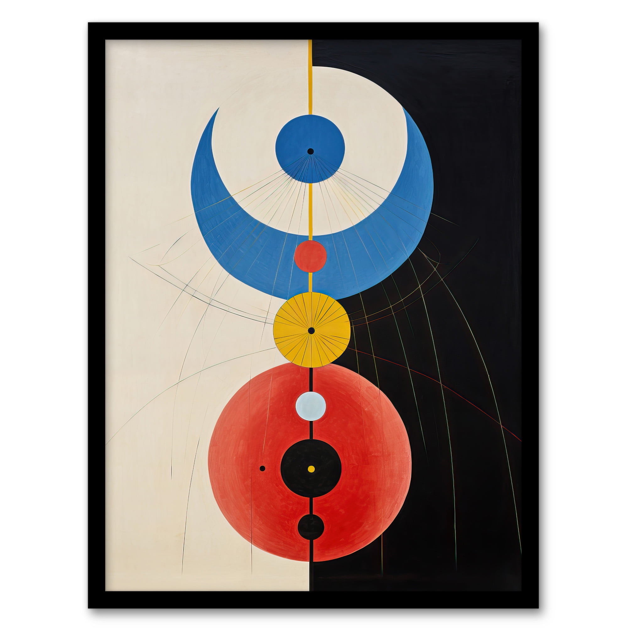 Black Meets White Hilma Af Klint Style Art Print Framed Poster Wall ...