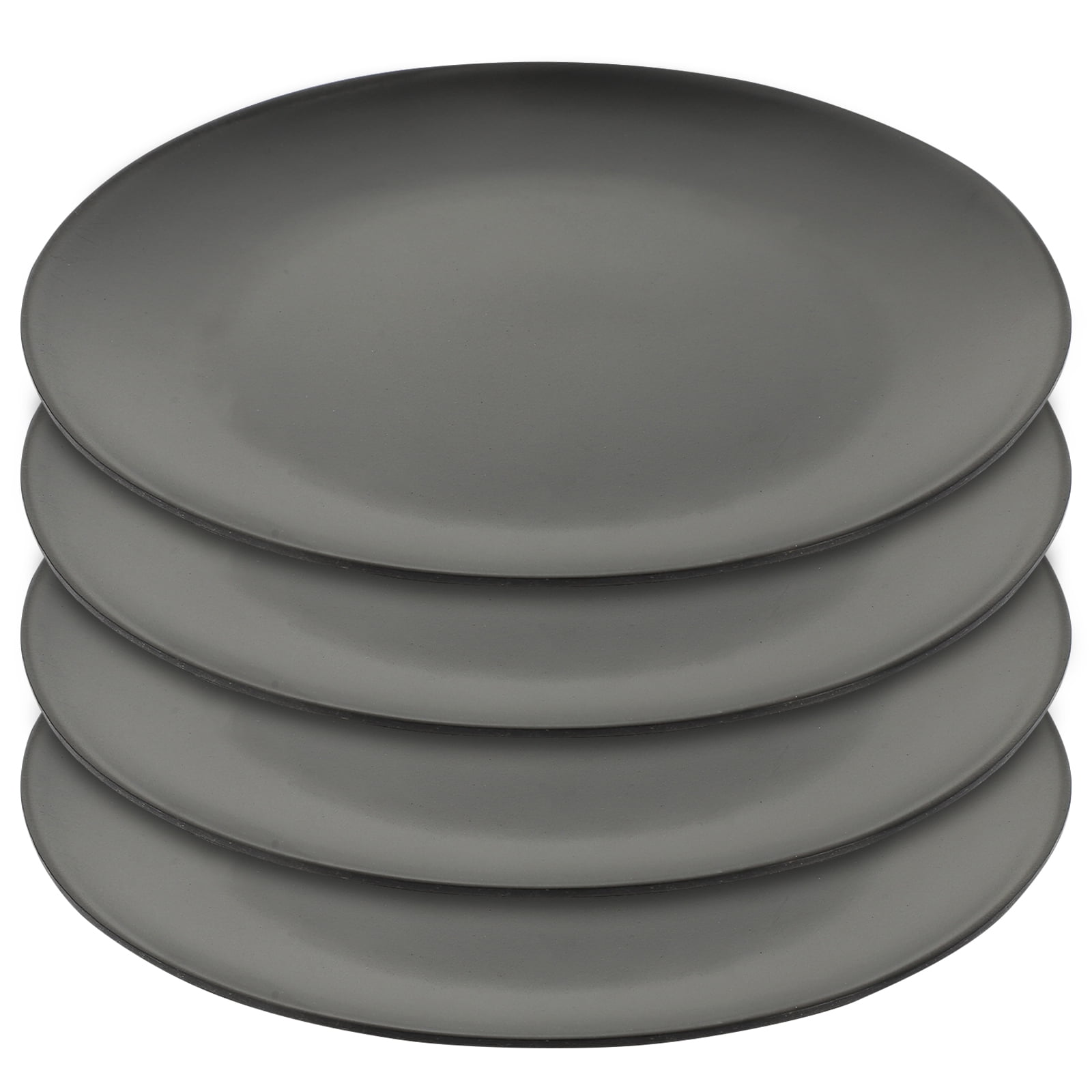 Black Melamine Plate Seafood Flat Flatware Dinner Plates Bottom Serving ...