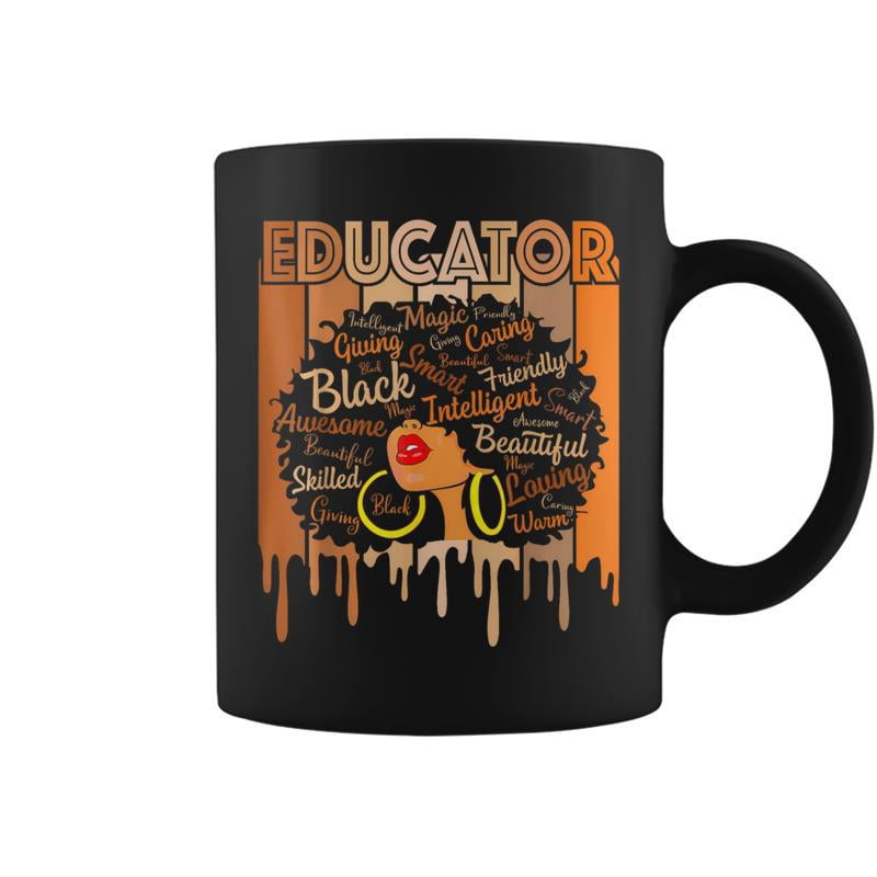 Black Melanin Educator Apparel American African Pride Coffee Mugs ...