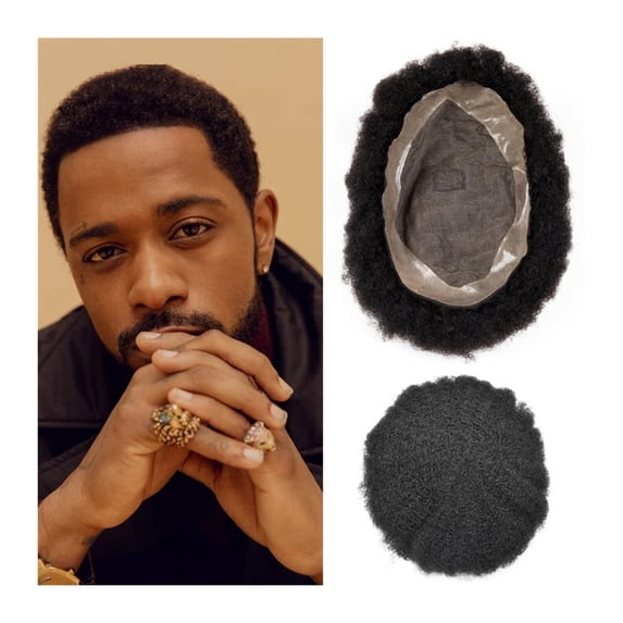 Black Men African Curly Hair Wigs - Natural-Looking, Breathable Men's ...