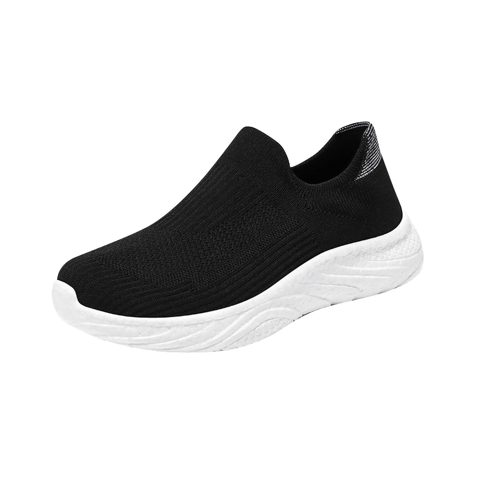 Black Men'S And Women'S Easy Walk Shoes Soft Sole For Leisure And ...
