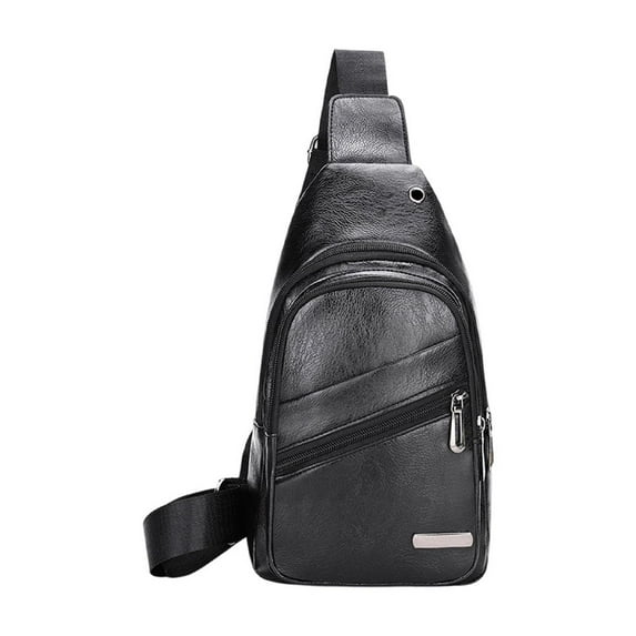 Black Men'S Black Crossbody Sling Bag With Anti-Theft Design And ...