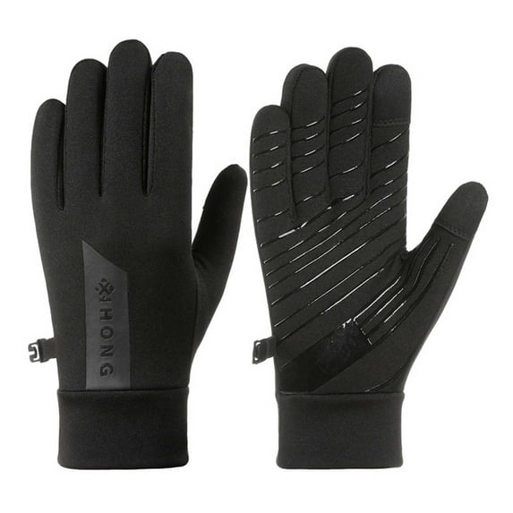 Black Men'S Gloves Winter Outdoor Cycling Sports Gloves Thermal ...