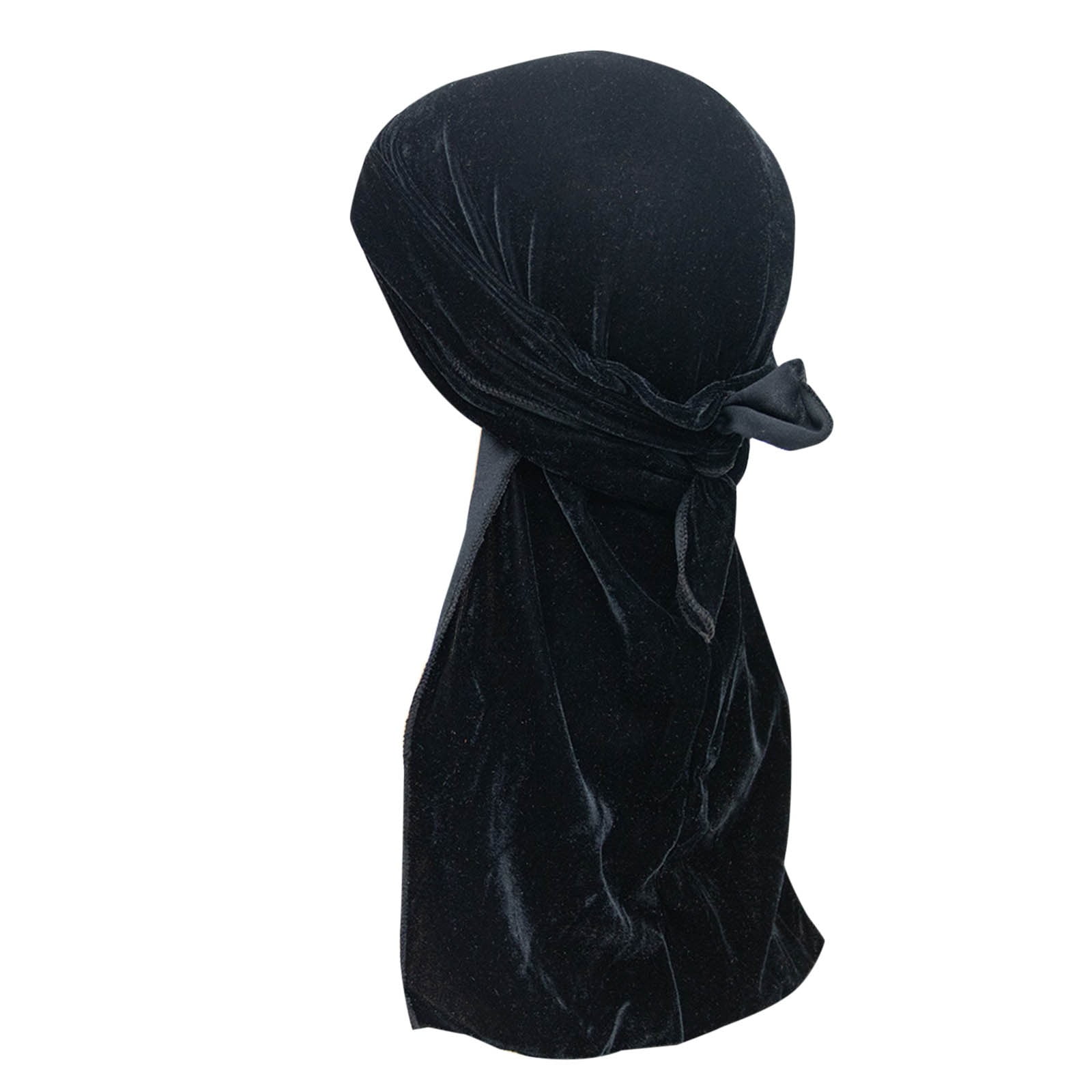 Black Men'S Solid Color Durag Headband For Hip Hop Fashion Stretchable ...