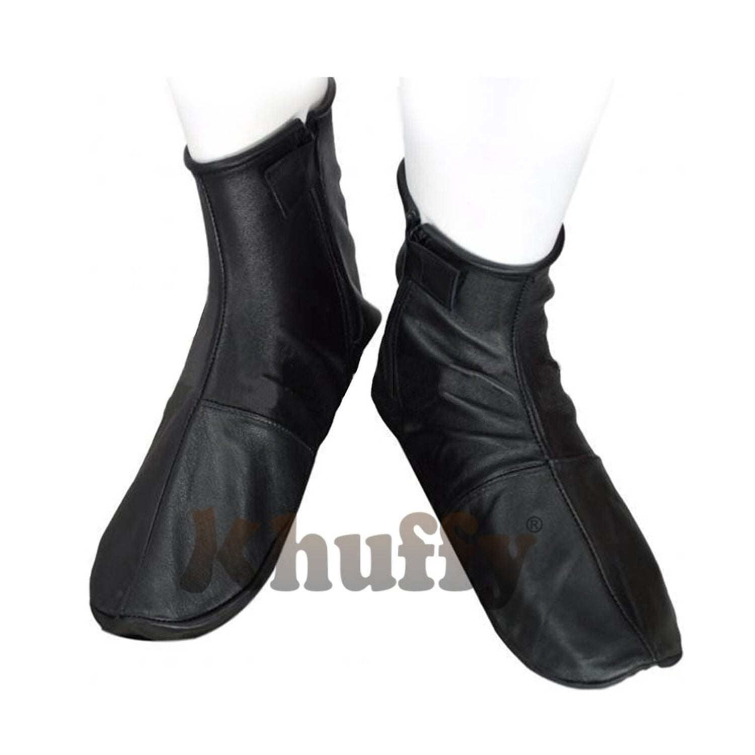 Black Men’s/Women’s Zipper Halal Leather Sunnah Khuff Khuffain Socks ...