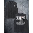 Black Mens Acid Wash Muscle Tank Top With White Cross Front And With ...