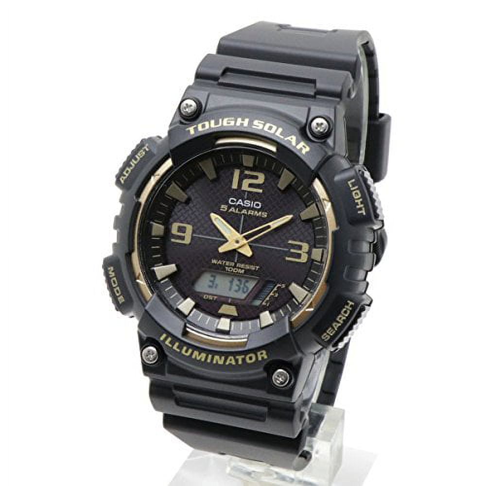 Black Mens Analog-Digital Casual Solar Casio Watch Solar Powered AQ ...