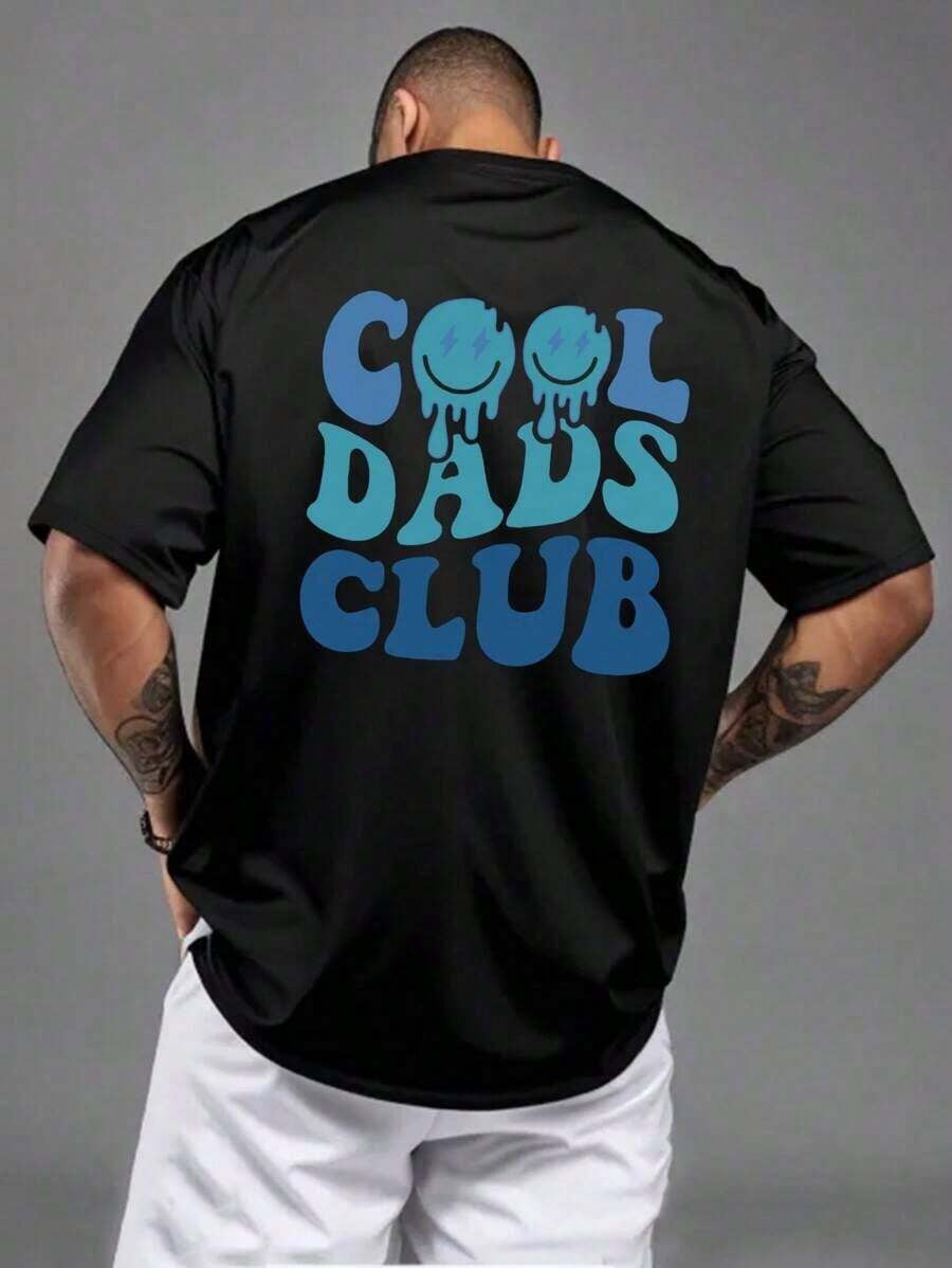 Black Mens Cool Dads Club Graphic Print Short Sleeve T-Shirt, Casual ...