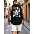 Black Mens Graphic Print Muscle Tank Top - Know Jesus Know Peace Design ...