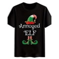 Black Mens Graphic T-Shirt - Annoyed Elf Humorous Design With Green Hat ...