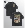 Black Mens Heavyweight Cotton Graphic T-Shirt - Retro Washed Denim ...