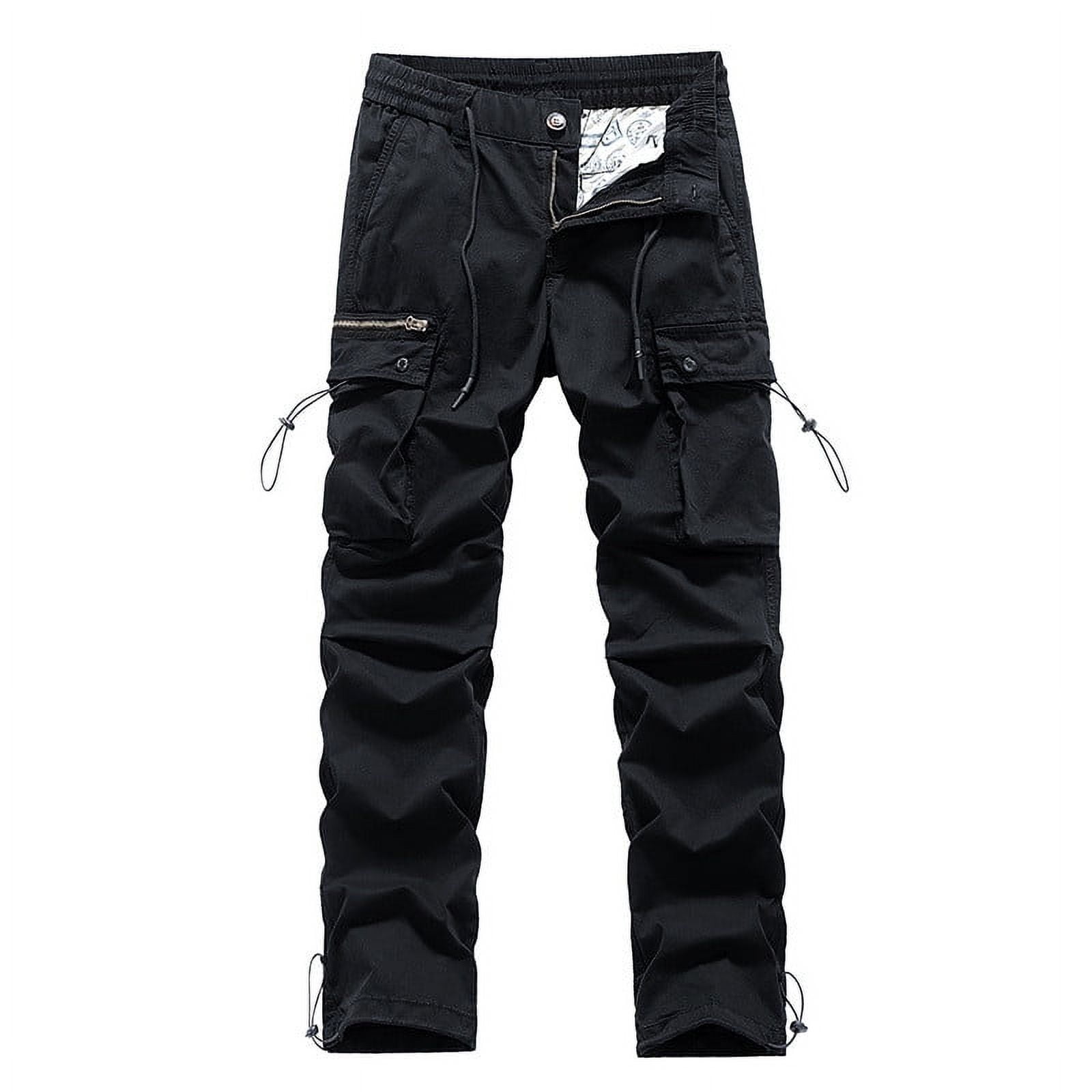Black Mens Loose Fit Coveralls Pants One Piece for Mens Work Wild Cargo Casual Stretchy Going ...