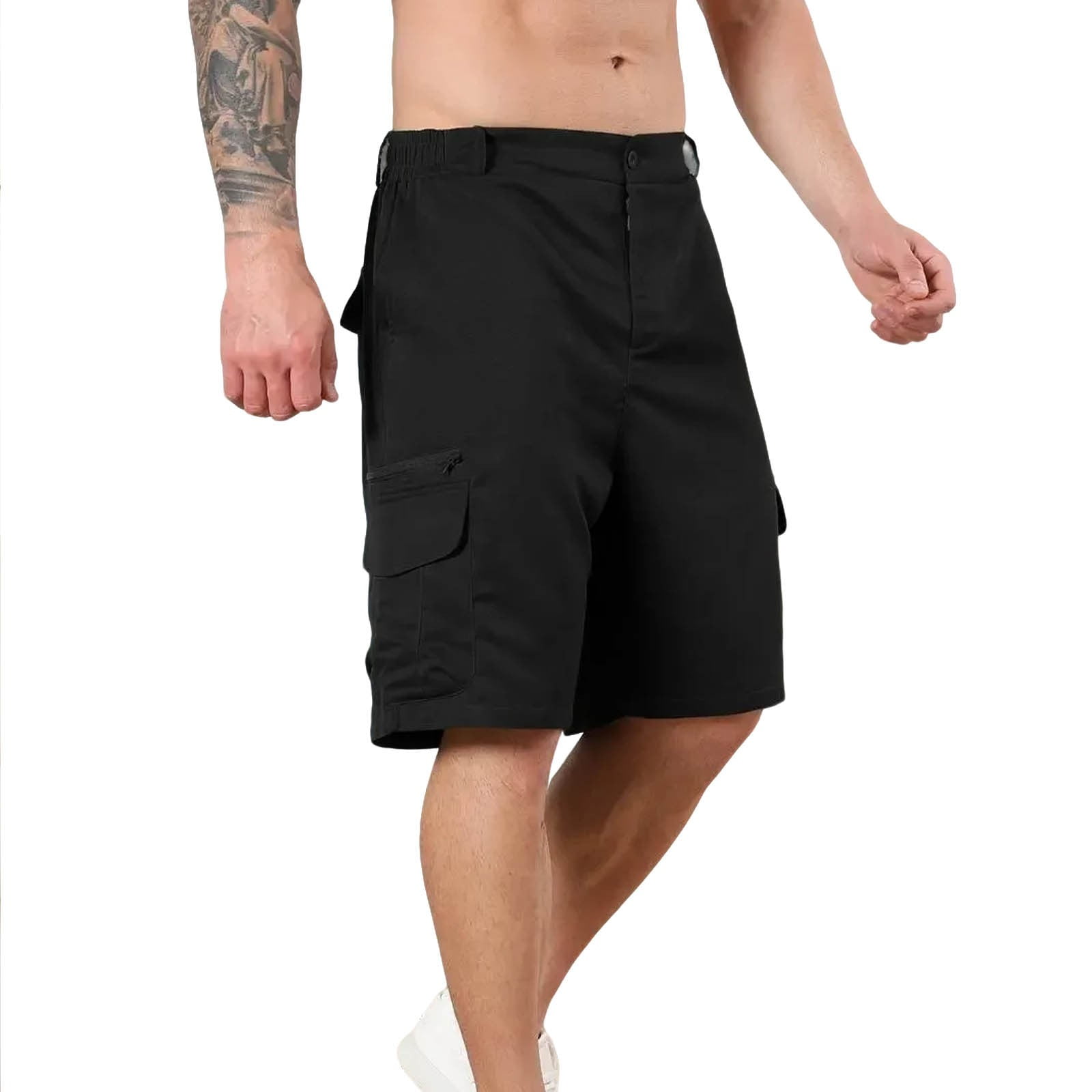 Black Mens Pants Shorts for Mens Cargo Brunch Tie Knot Paperbag ...