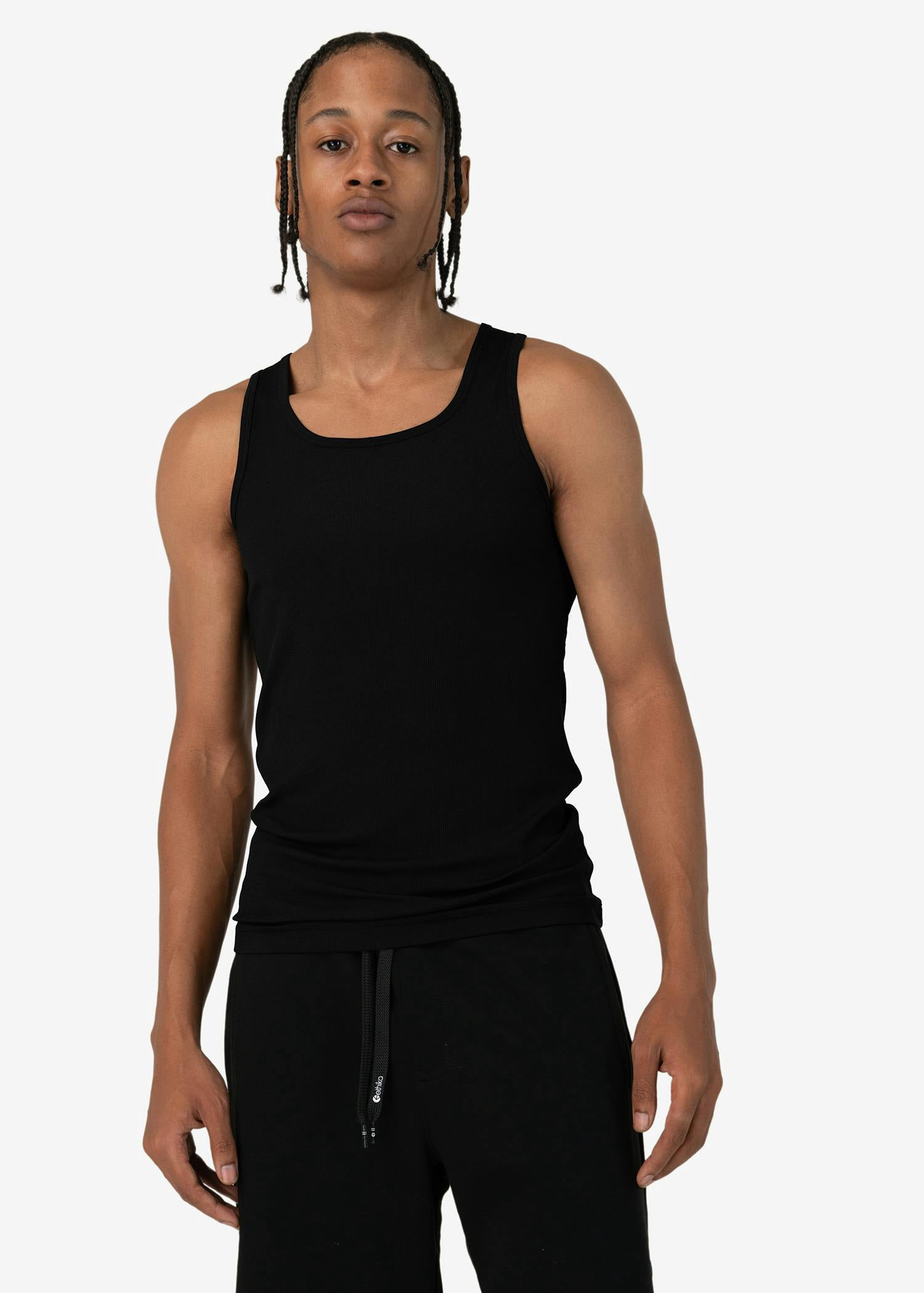 Black | Mens Ribbed Tank - Walmart.com