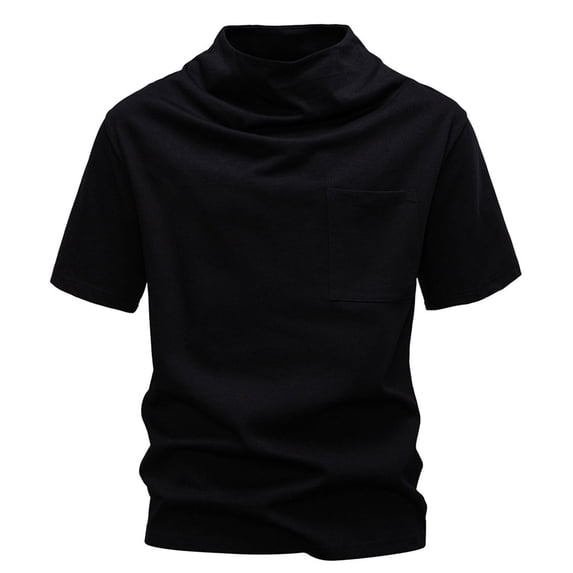 Black Mens Short Sleeve Tshirts Loose Fit Plus Size Tops Tee for Man ...