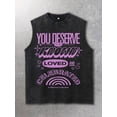 Black Mens Sleeveless Vest With Bold Purple You Deserve To Be Known ...