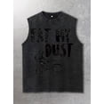 Black Mens Sleeveless Vest With Eat My Dust Motorcycle Graphic Print ...