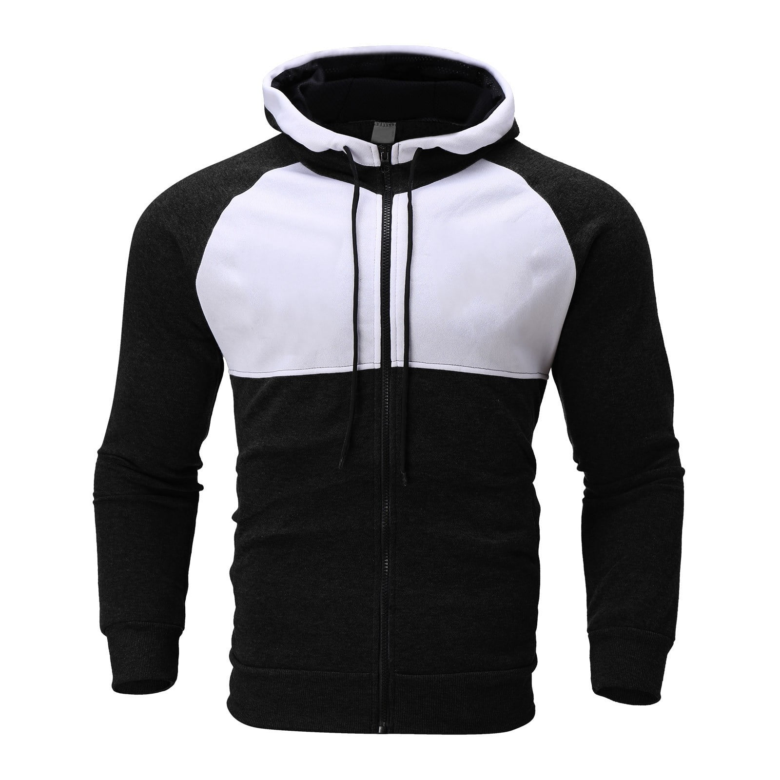 Black Mens Sport Athletic Running Zip Up Hoods Outfits Sweatshirt for ...