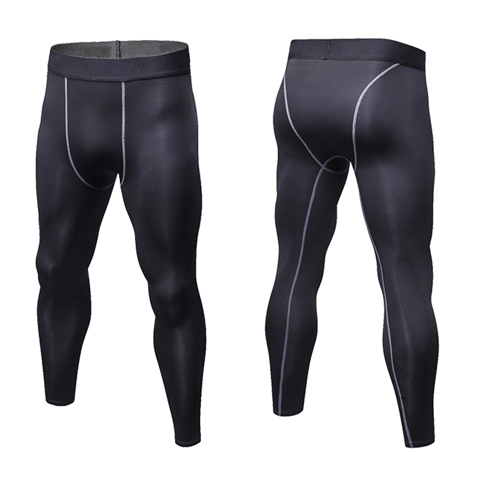 black mens tight fitness running stretch basketball base training ...