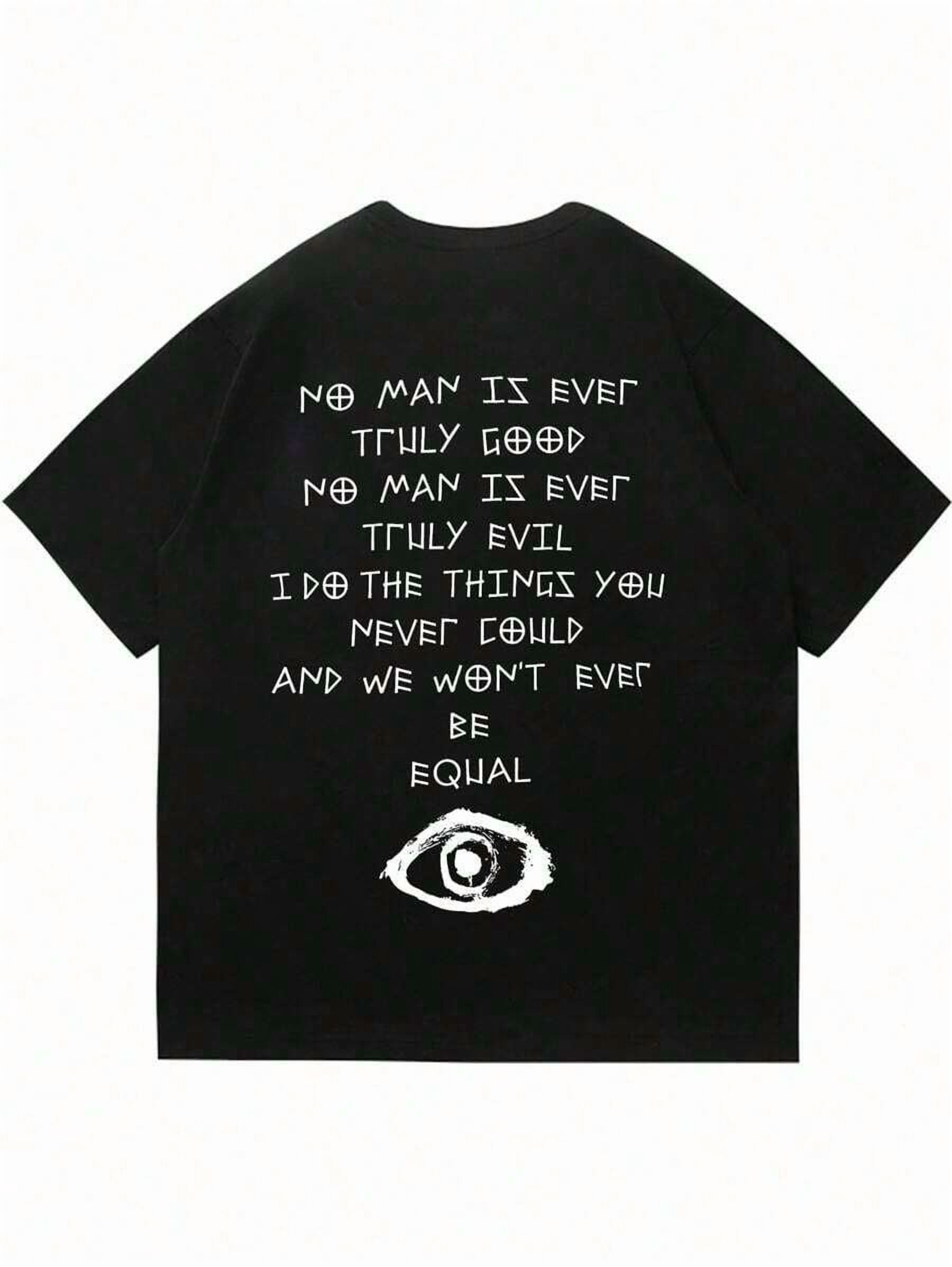 Black Mens Unisex Oversized Graphic Print Short-Sleeve Crew Neck T ...