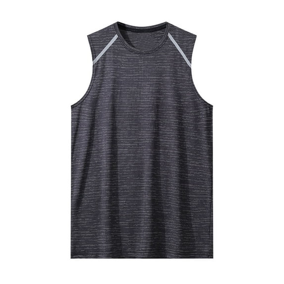Black Mens Vests Crew Neck Tops Vest for Man Sleeveless Casual Cami ...