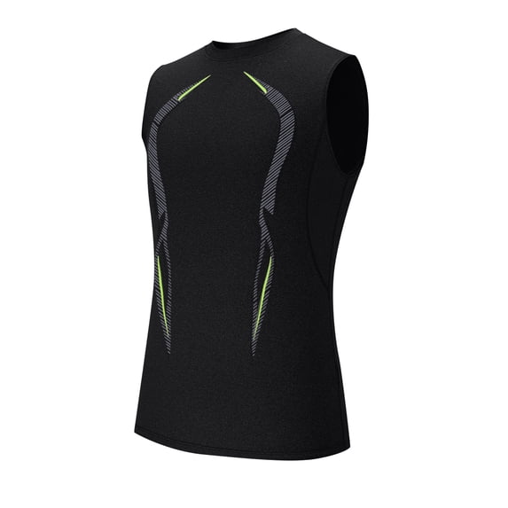 Black Mens Vests Crewneck Spandex Vest Tops for Mens Sleeveless Work ...
