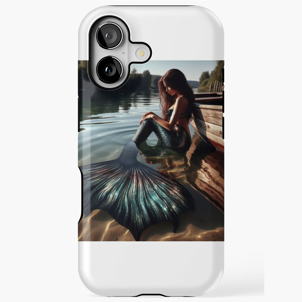 Black Mermaid Tail Deep Ocean Silhouette Case for iPhone 17 16 15 14 13 ...