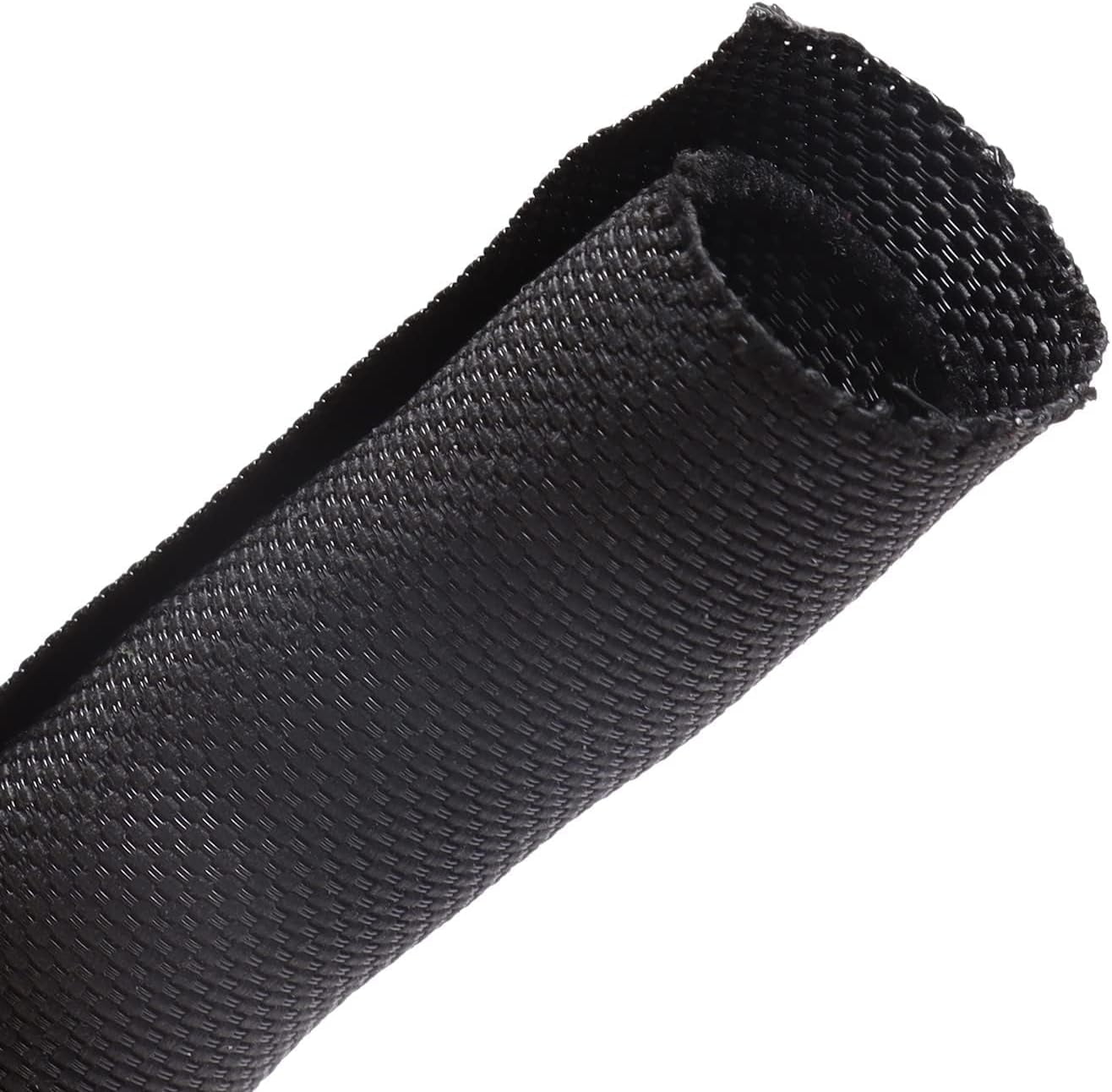 Black Mesh Braided-Wiring-Loom Woven Split-Sleeves for Automotive ...