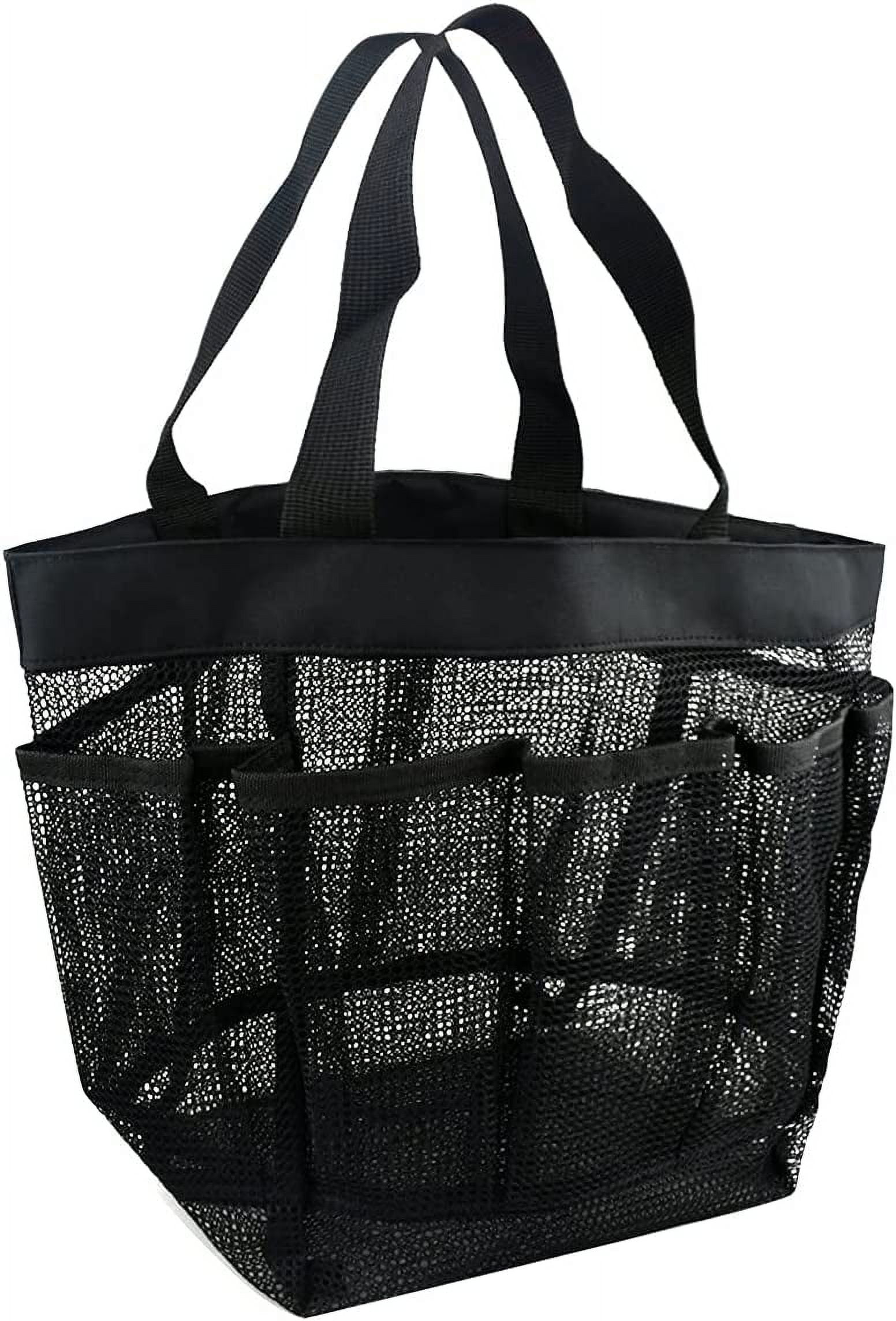Black Mesh Caddy Tote for Shower Portable Bathroom Bag Dorm Organizer ...