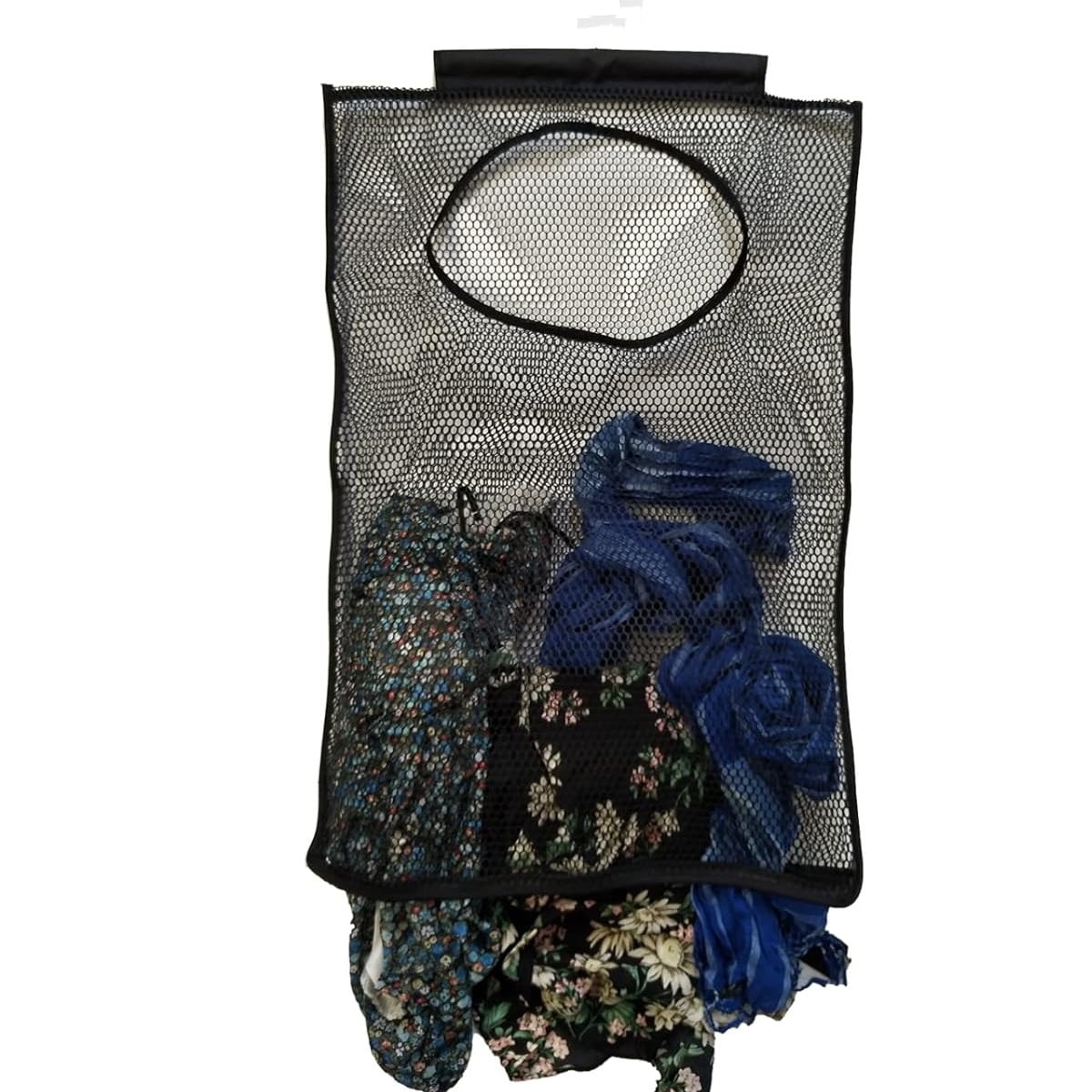 Black Mesh Laundry Bag,Dirty Clothes Bag,Hanging Mesh Laundry Hamper ...