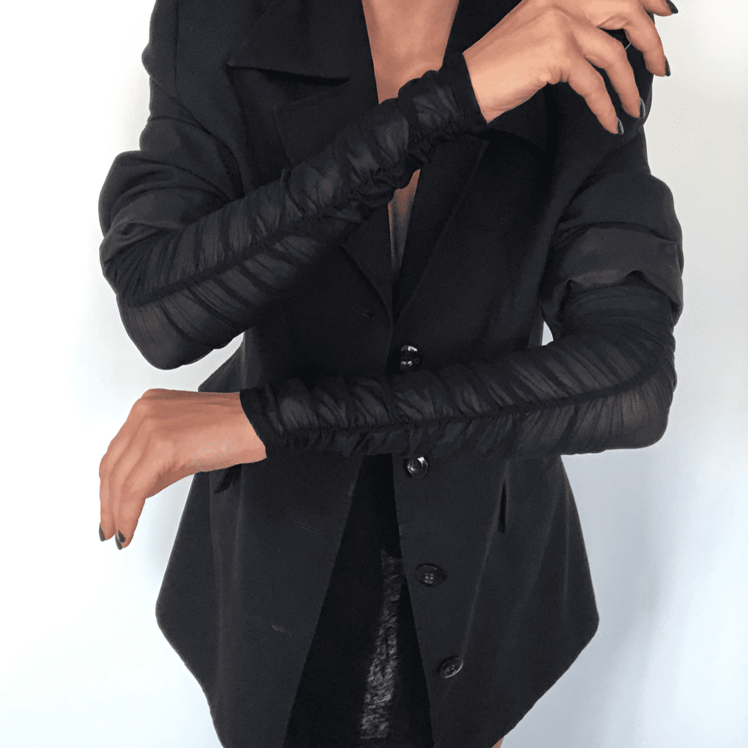 Black Mesh Rouche Arm Sleeves - Walmart.com