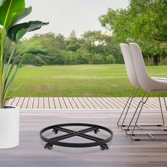 Black Metal 25-Inch Disc Cart With Brake Universal Wheel Heavy Bucket ...