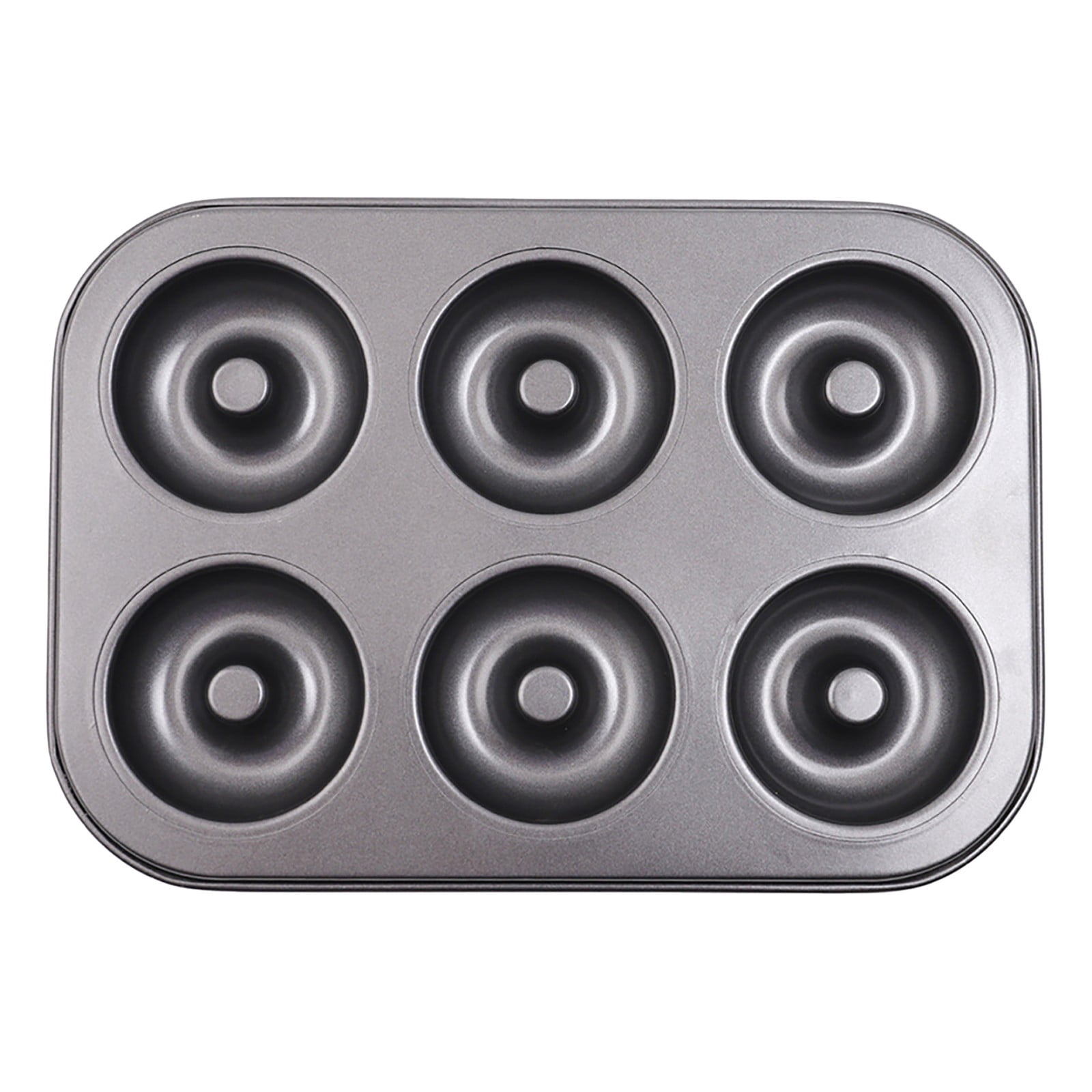 Black Metal 6-Cavity Non-Stick Donut Baking Pan, 26.6x18.5cm, Upgraded ...